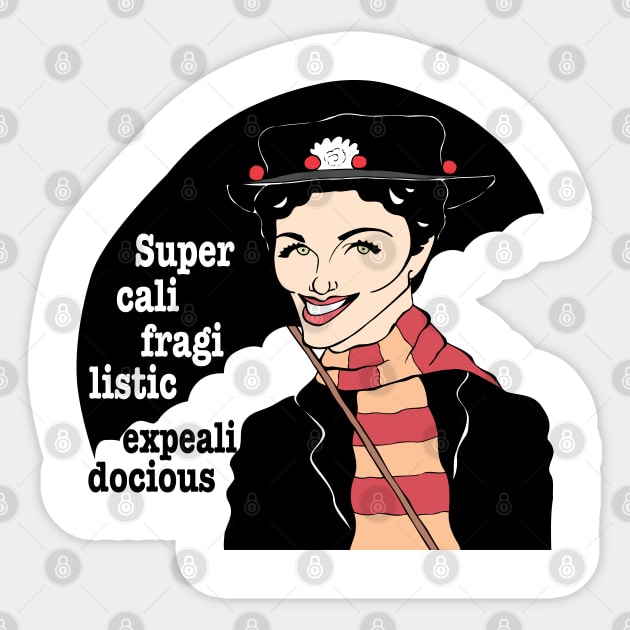 Mary Poppins Julie Andrews Fan Art Mary Poppins Julie Andrews Sticker Teepublic